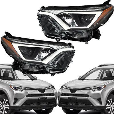 FITs 2016 2017 2018 Toyota Rav4 Headlights Halogen Headlamps Left&Right ...