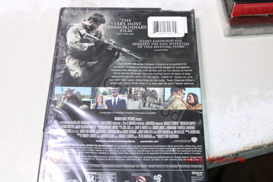 American Sniper (DVD) Bradley Cooper Sienna Miller Clint Eastwood ...