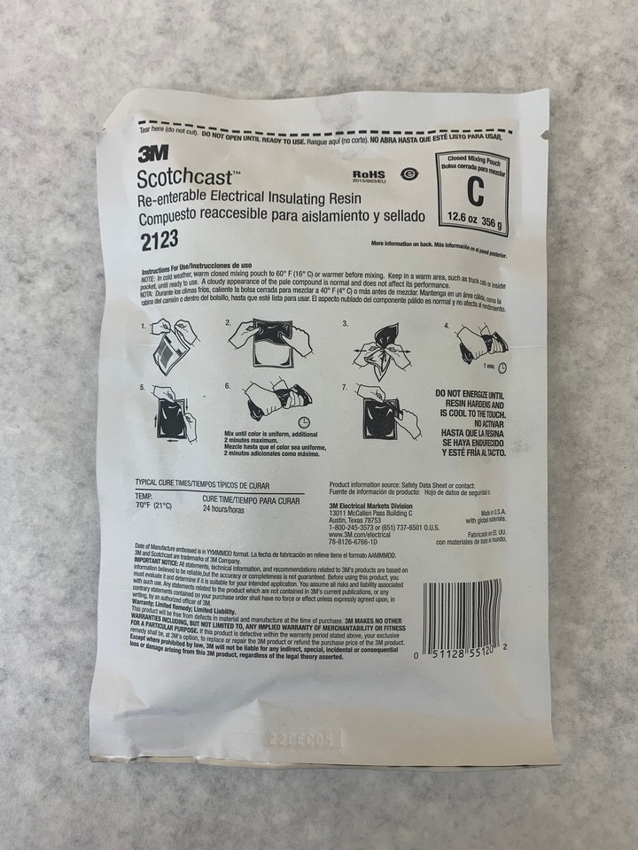 3M Scotchcast Re-Enterable Electrical Insulating Resin 12.6oz (2123 ...