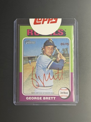 2024 Topps Heritage George Brett Real One Auto Red Ink /75 HOF | eBay