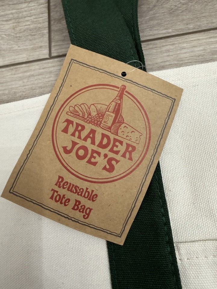 Trader Joe's Large Green Classic Canvas Tote Bag Limited Edition | eBay