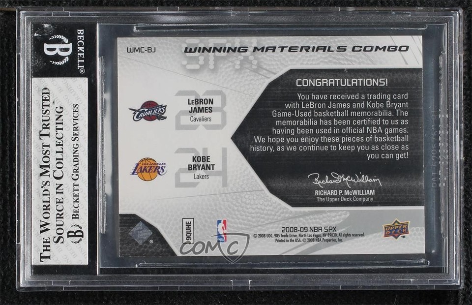 2008-09 SPx Winning Materials Combo LeBron James Kobe Bryant #WMC-BJ ...