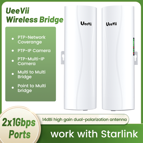 Wireless WiFi Bridge UeeVii Point-to-Point Ethernet Bridge Dual Gigabit Port 5KM | eBay