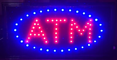 Animated LED Neon Light Open Sign ATM Sign 743 | eBay UK