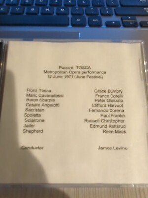 Live Opera Recording CD -1408 Tosca 1971 Bumbry Corelli Glossop Harvuot ...