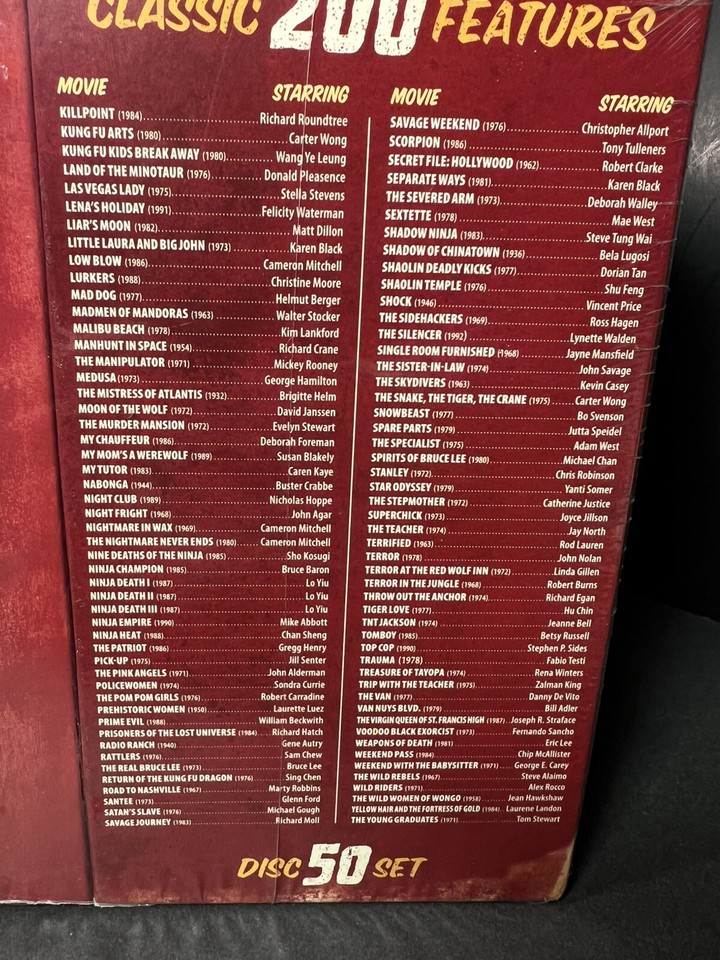 Horror Drive-In Cult Classics Collection-200 Film Set (50 DVD) Factor ...