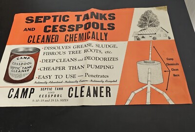1940s-50s Camp Septic Tank & Cesspool Cleaner Poster | eBay