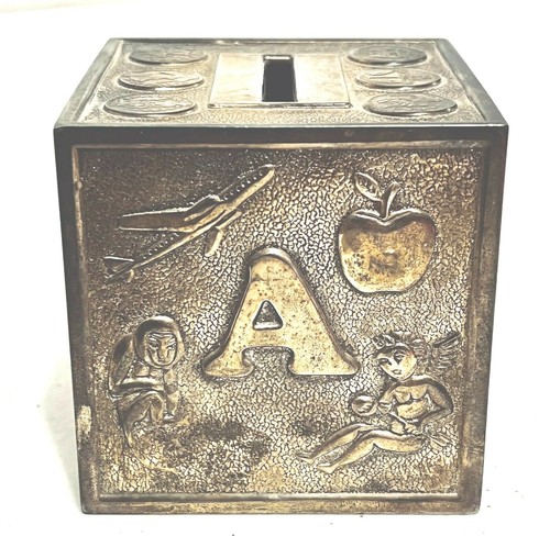 Bank Baby ABC Block Vintage Metal Heavy Sturdy | eBay