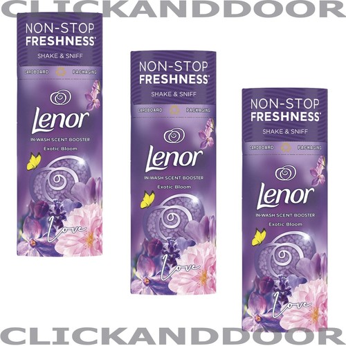 3 X Lenor Laundry Perfume In-Wash Scent Booster Beads Shake & Sniff Non ...