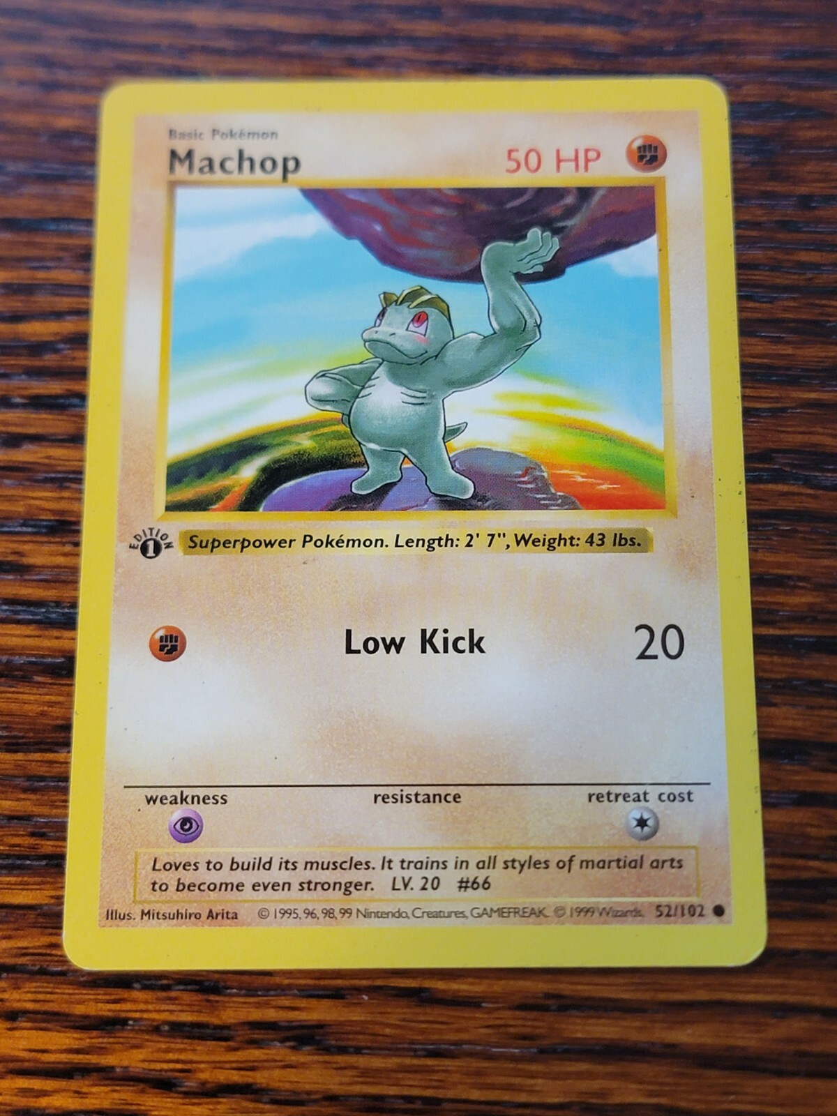 Machop 1st Edition Shadowless 1999 Pokemon Card Base Set 52/102 LP | eBay