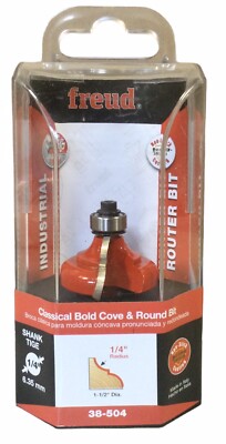 Freud #38-504 Industrial Router Bit Classical Bold Cove & Round Bit 1/4 ...