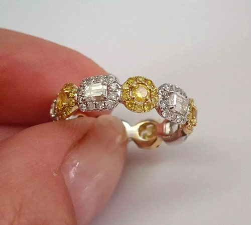 2Ct Oval Lab-Created Canary Yellow Diamond 14K White Gold Plated ...