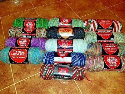 Red Heart 4 Medium Acrylic Variegated & Solid Yarn 5-6oz Choose Your ...
