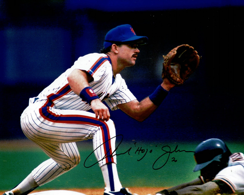 1986 NY Mets Howard Johnson HOJO autographed 8x10 fielding color photo ...