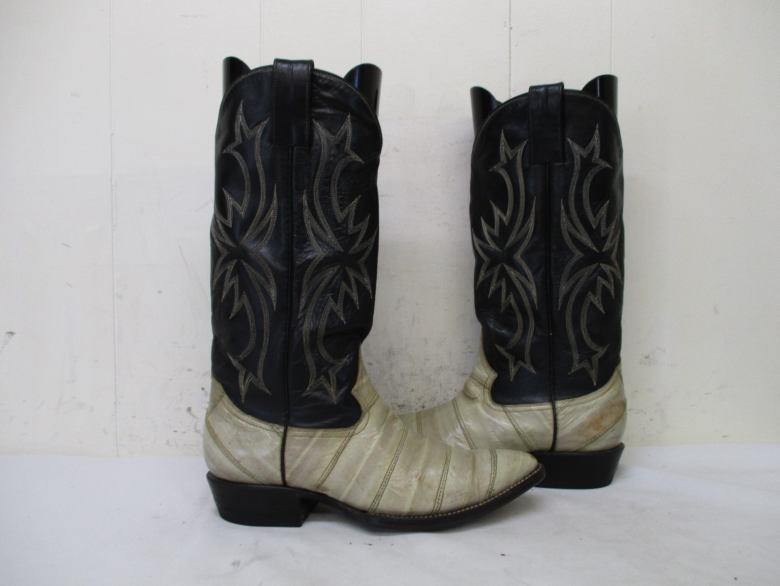 JR Eel Skin Leather Cowboy Western Boots Womens Size … - Gem