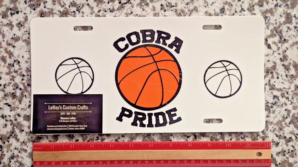 COBRA MAINE PRIDE HIGH SCHOOL BASKETBALL LICENSE PLATE COVER | eBay