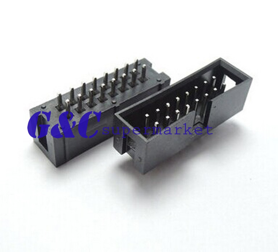 20PCS 2.54mm 2x8 Pin 16PIN Straight Box Header Shrouded header IDC Male ...