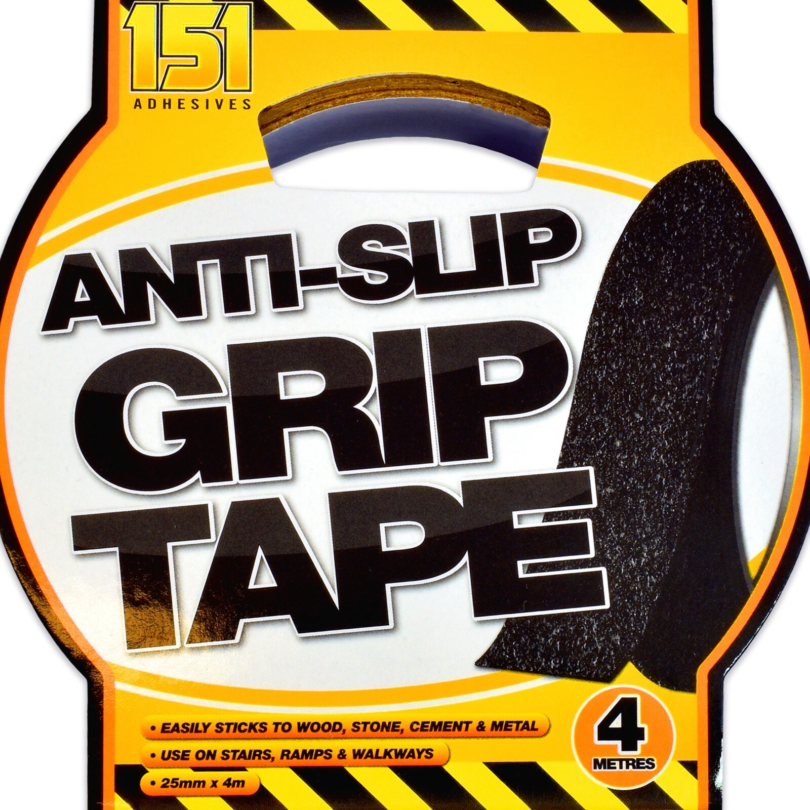 ANTI-SLIP GRIP TAPE 25mm x 4m Hazard Safety Grit Stair Ramp Tread ...