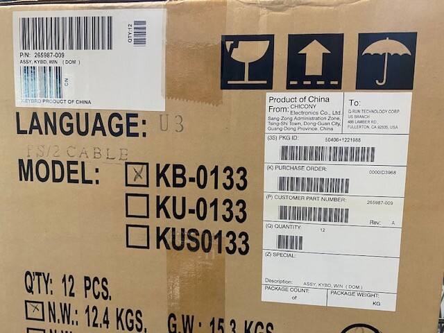 *Lot of 12* Compaq PS2 Black/Silver Dual Tone Color Keyboard KB-0133 ...