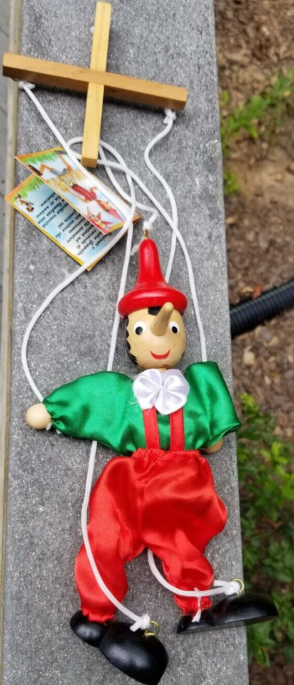 PINOCCHIO STRING PUPPET MARIONETTE WOOD WITH TAG 15" W/STRINGS BY ...