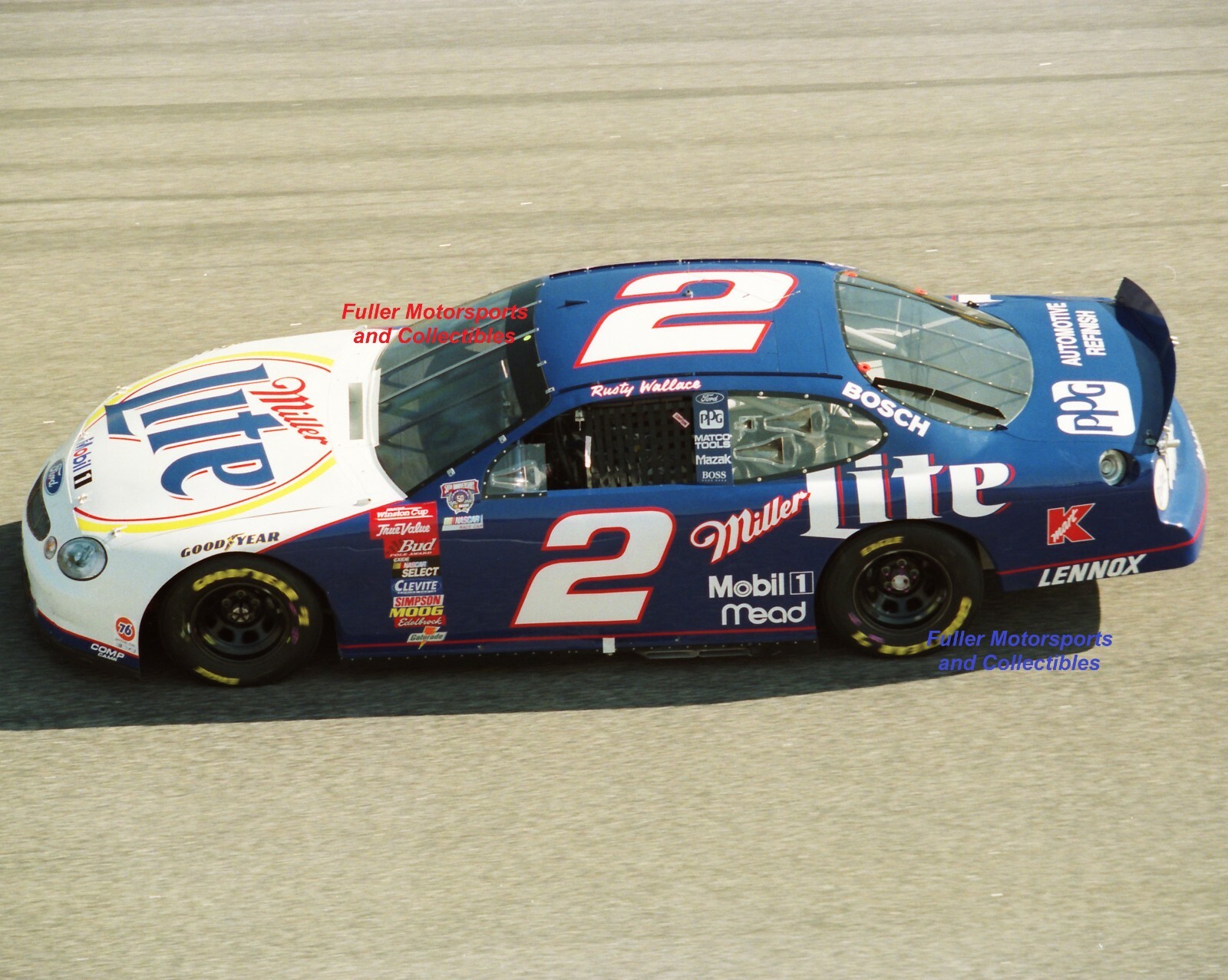 RUSTY WALLACE #2 MILLER LITE FORD CHARLOTTE 1998 NASCAR WINSTON CUP ...