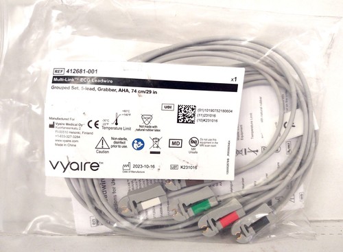 GE Vyaire 412681-001 Multi-Link ECG Leadwire Grouped Set , 5-Lead ...