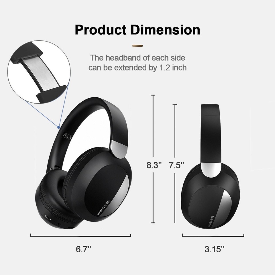 Wireless Bluetooth Headphones Foldable Earphones Mic For Samsung A23 ...