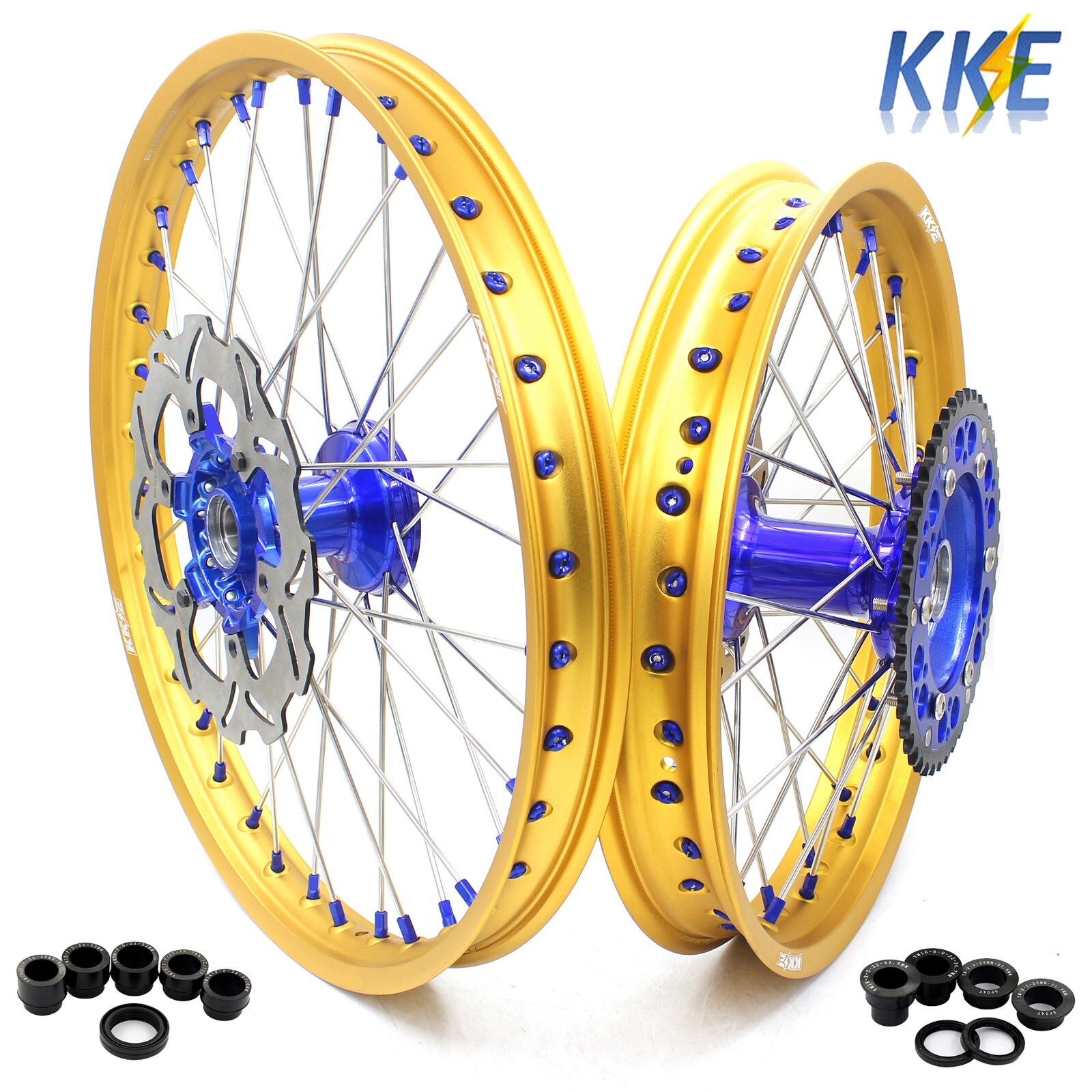 KKE 21-19" Cast Wheels Rims Fit Yamaha YZ125/250 1999 YZ250F/450F 2003 ...