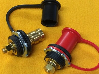 Battery jumper terminals x 2 Black Red Remote jump start charge ...