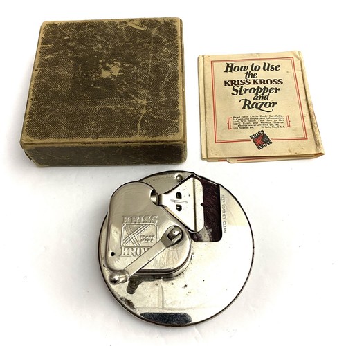 Vintage 1920’s Kriss Kross Stropper Razor Blade Sharpener With Box ...