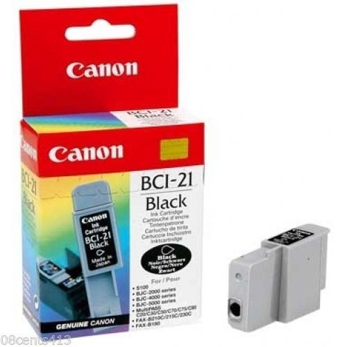 Genuine Canon BCI-21 Black Cartridge BJC Series, Multipass, CFX, & B740 ...