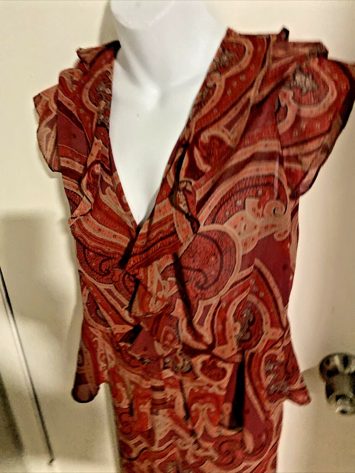 Victoria's Secret Sheer Red Floral Ruffle Trim Pant… - Gem