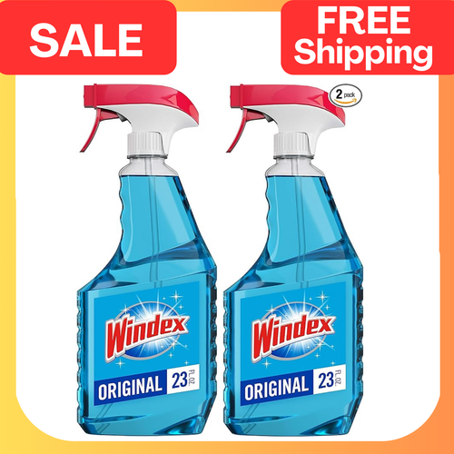Windex Glass and Window Cleaner Spray Bottle, Original Blue,23 fl oz ...