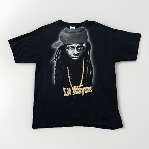 Vintage Lil Wayne Rap Shirt Mens Large Black Big Face 2000s Hip Hop ...