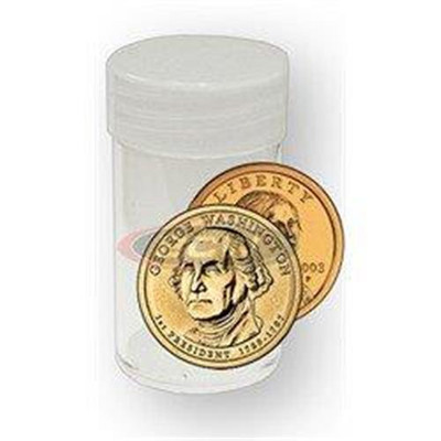 10 BCW Round Clear Plastic Small Dollar Coin Tubes with Screw on Caps ...