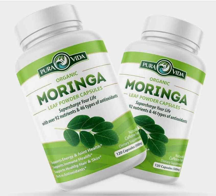 PURA VIDA ORGANIC MORINGA CAPSULES 500MG SINGLE ORIGIN MORINGA LEAF ...