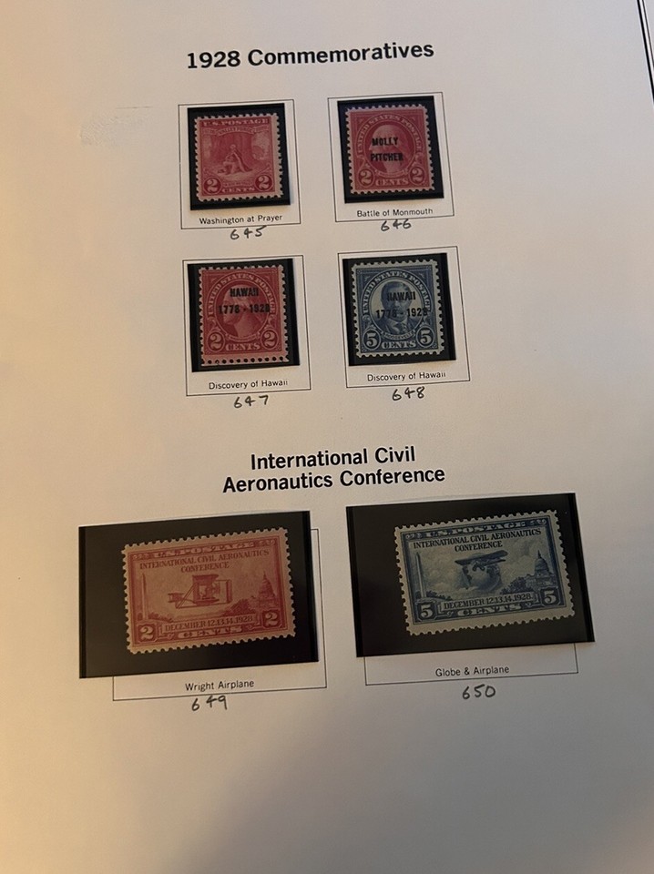 US Scott Stamps Stamp 1928 #645-650, 1929 #651-681 Commemoratives Pages ...