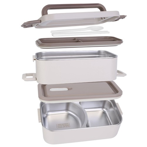 2L Stainless Steel Bento Lunch Box Stackable Lunch Box 3Compartment ...