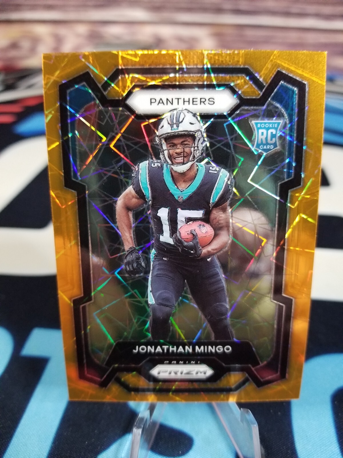 2023 PANINI PRIZM JONATHAN MINGO ROOKIE #312 ORANGE LASER PANTHERS RC ...