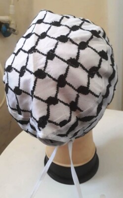 Palestinian keffiyeh hair cover - scrub hat | eBay