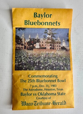 VTG Package Baylor Bluebonnets Seeds 1983 Bluebonnet Bowl VS Ok State ...