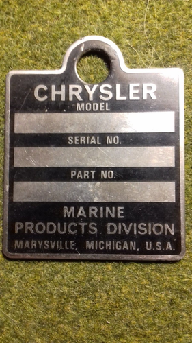 EMBLEME CHRYSLER MARINE US GM CHEVROLET VINTAGE BOAT EMBLEM MICHIGAN ...