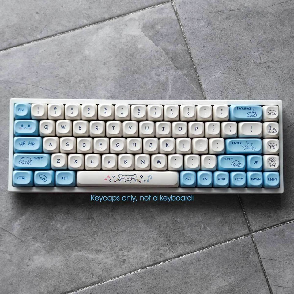 Cinnamon Dog Cinnamoroll PBT Keycap Set Cute for Cherry MX Machanical ...