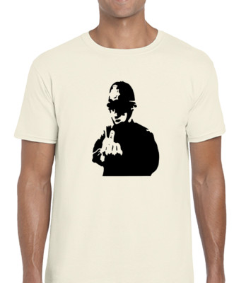 RUDE COP FUNNY T SHIRT MENS BANKSY GRAFFITI ARTIST URBAN ART COOL ...