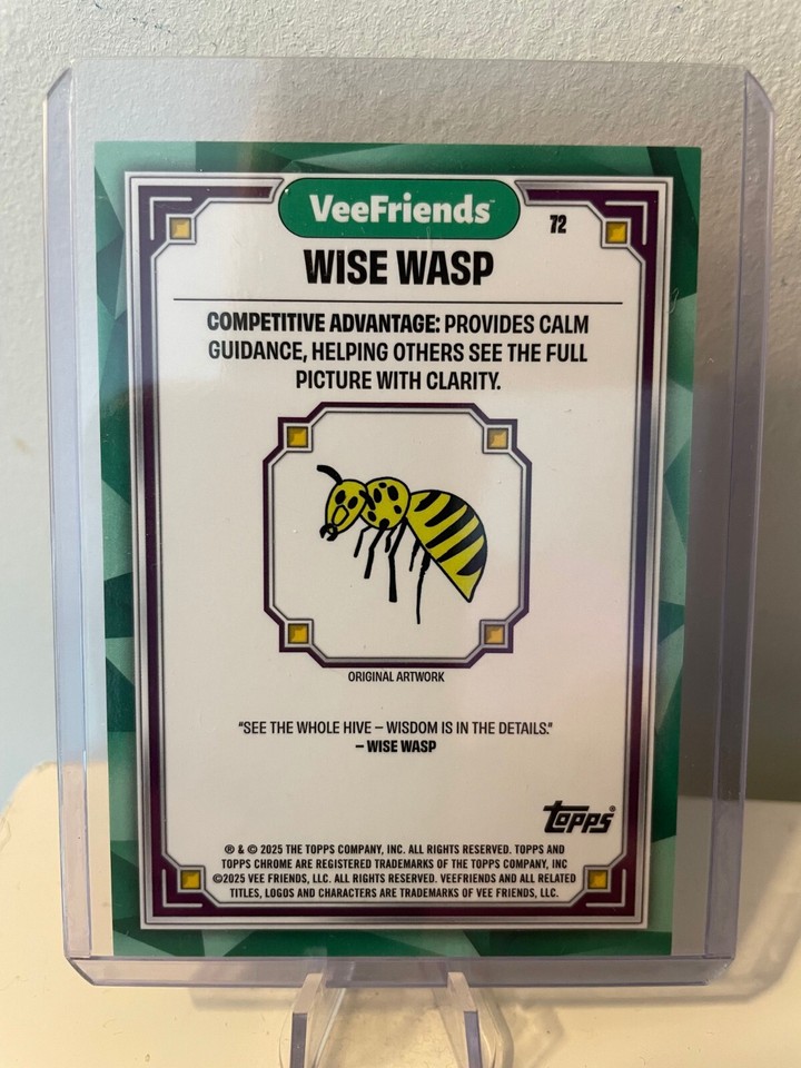 2025 Topps Chrome VeeFriends Wise Wasp #72 Orange Refractor /25 | eBay