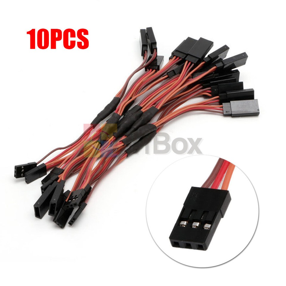 10Pcs 150mm Servo RC Y Style Male to Female JR Wire Cord Extension Lead ...