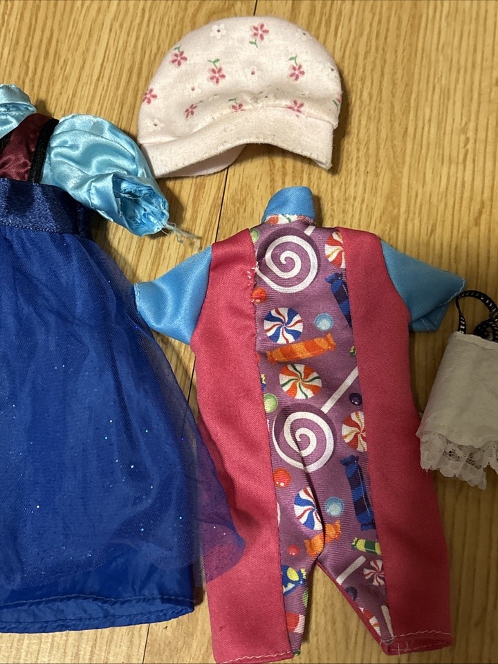 Doll Clothes Lot- Frozen Anna, Candy Suit, Flower Beanie, And Lace ...