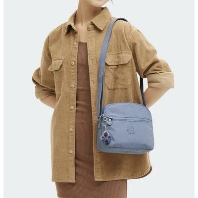 Kipling Keefe Crossbody Shoulder Bag Slate Blue Monkey Keychain Adj ...