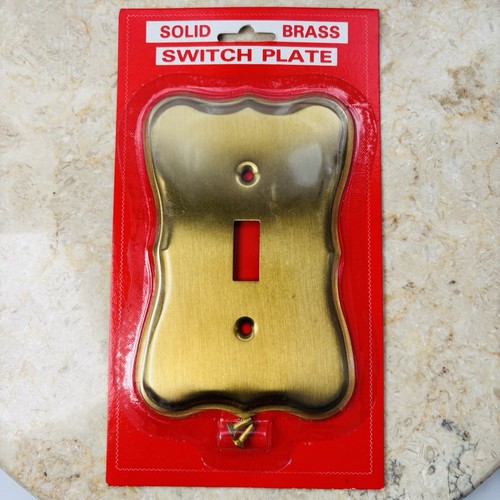 VTG Antique Solid Brass Single Gang Light Switch Plate Cover Toggle ...