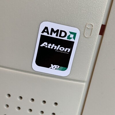 AMD Athlon XP Processor Computer Case Badge FLAT Sticker Retro PC | eBay